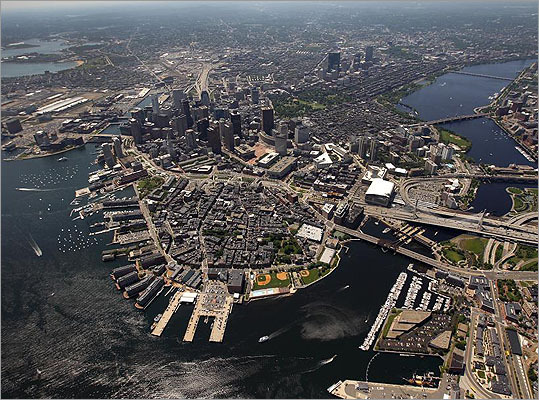 Bird's-eye view of downtown Boston - Boston.com