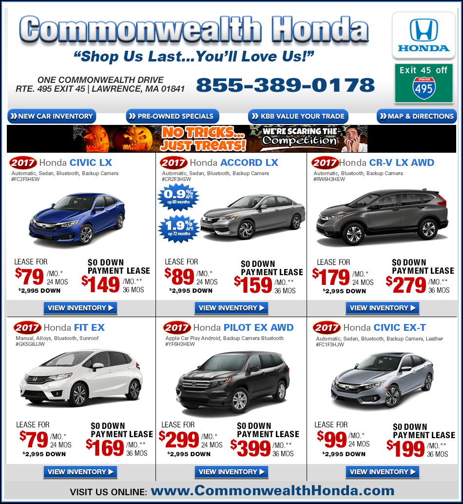 MA Honda Dealers: Deals from Commonwealth Honda Lawrence, MA