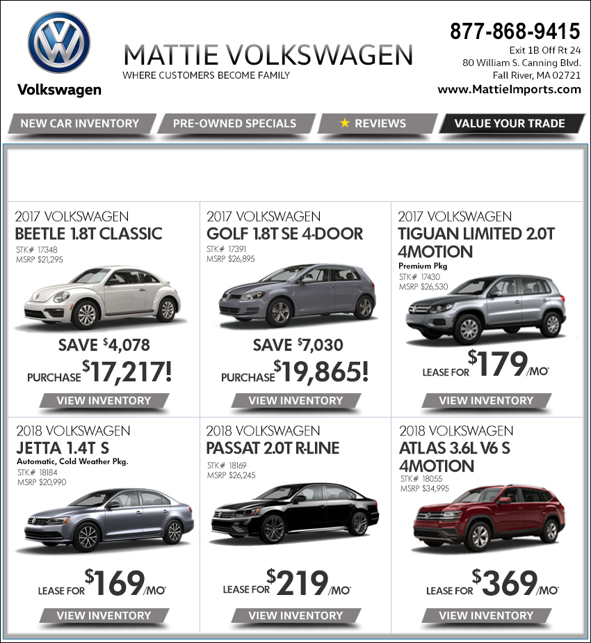 Fall River Volkswagen Dealer : View Mattie Volkswagen New Car Deals